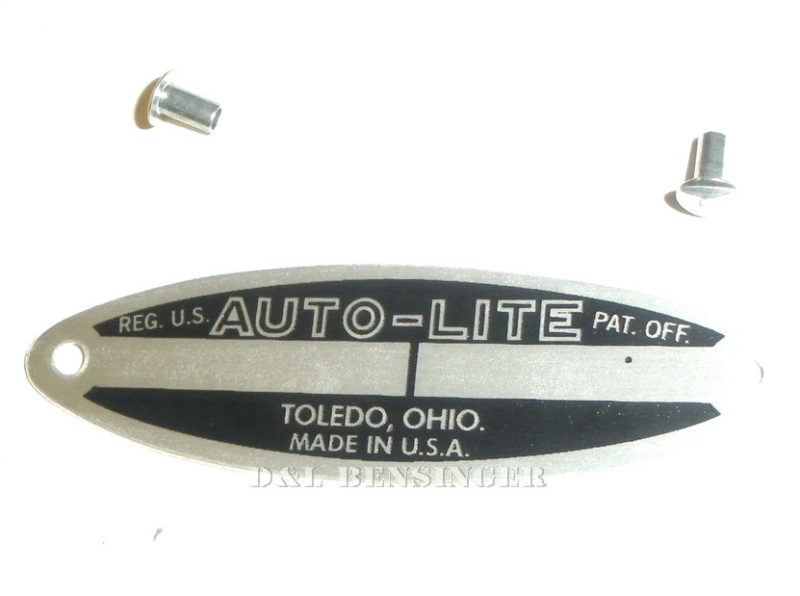 DATA PLATE STARTER AUTOLITE - D&L Bensinger